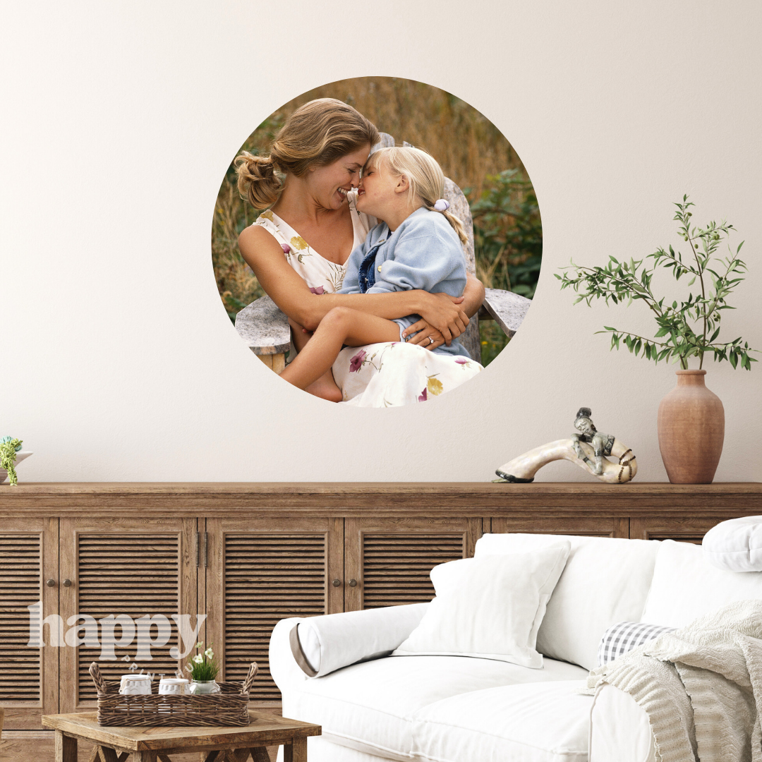 Custom 40cm Round Photo Wall Decals – Removable & Reusable – Happy ...